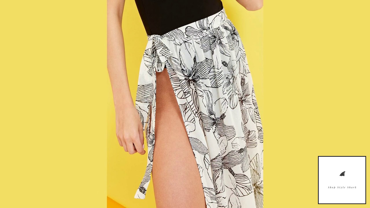 Black and White Floral Beach Sarong - YouTube