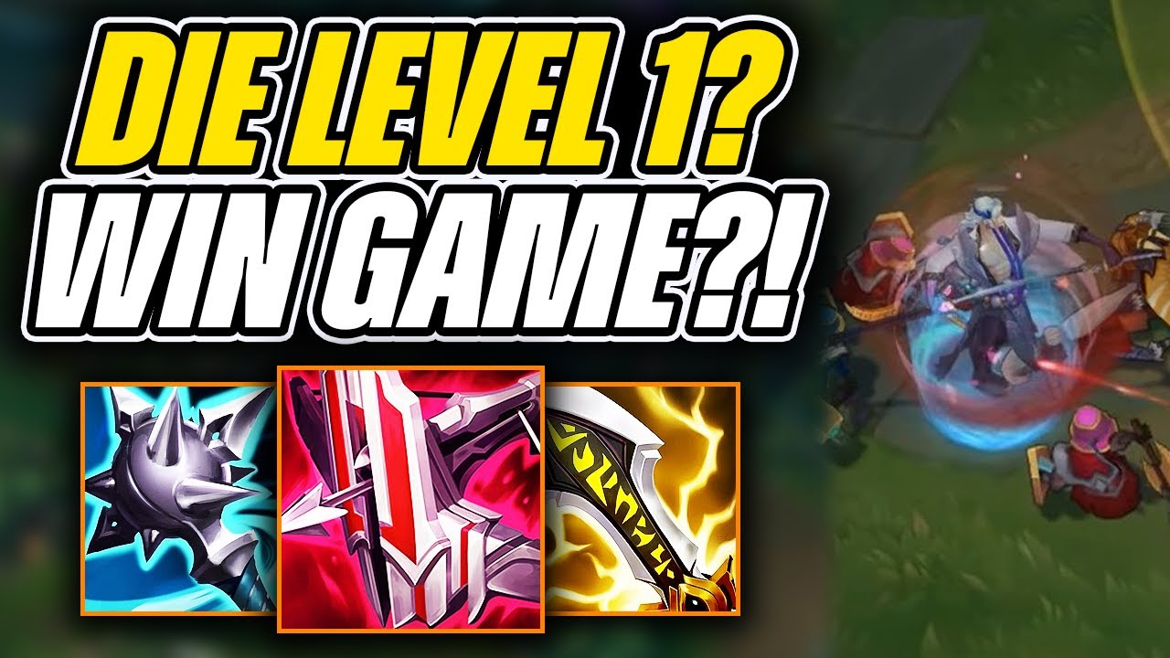 Die Level 1 WIN Lane WIN Game! I Inted And Still Destroyed! - League of ...