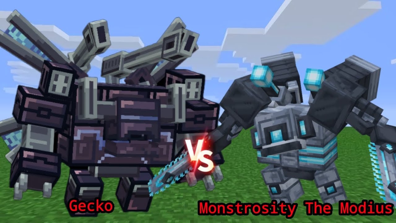 Mech Monstrosity/Gecko Vs Monstrosity The Modius | Minecraft Mob Battle ...