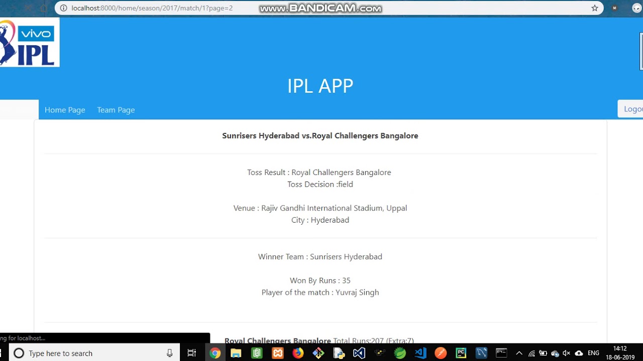 IPL_APP basic functionality - YouTube