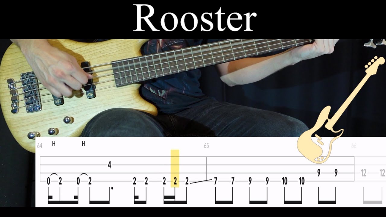 Rooster (Alice in Chains) - (BASS ONLY) Bass Cover (With Tabs) - YouTube