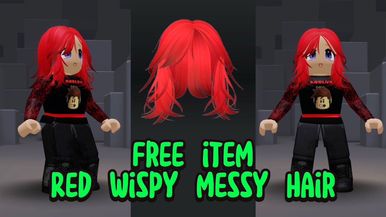 Cara Mendapatkan FREE ITEM RED WISPY MESSY HAIR di ROBLOX 😍😍 - YouTube