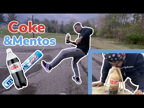 Coke and Mentos challenge - YouTube