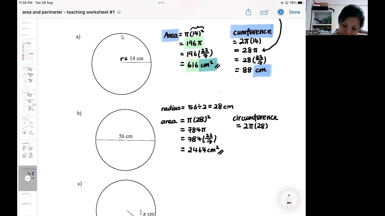 area and perimeter tw#1 example 8 9 area and perimeter of circles and ...