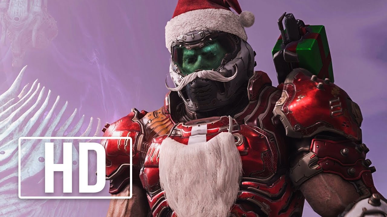 Santa Slayer Takes Off Helmet and Says NO Scene (DOOM Eternal: The ...