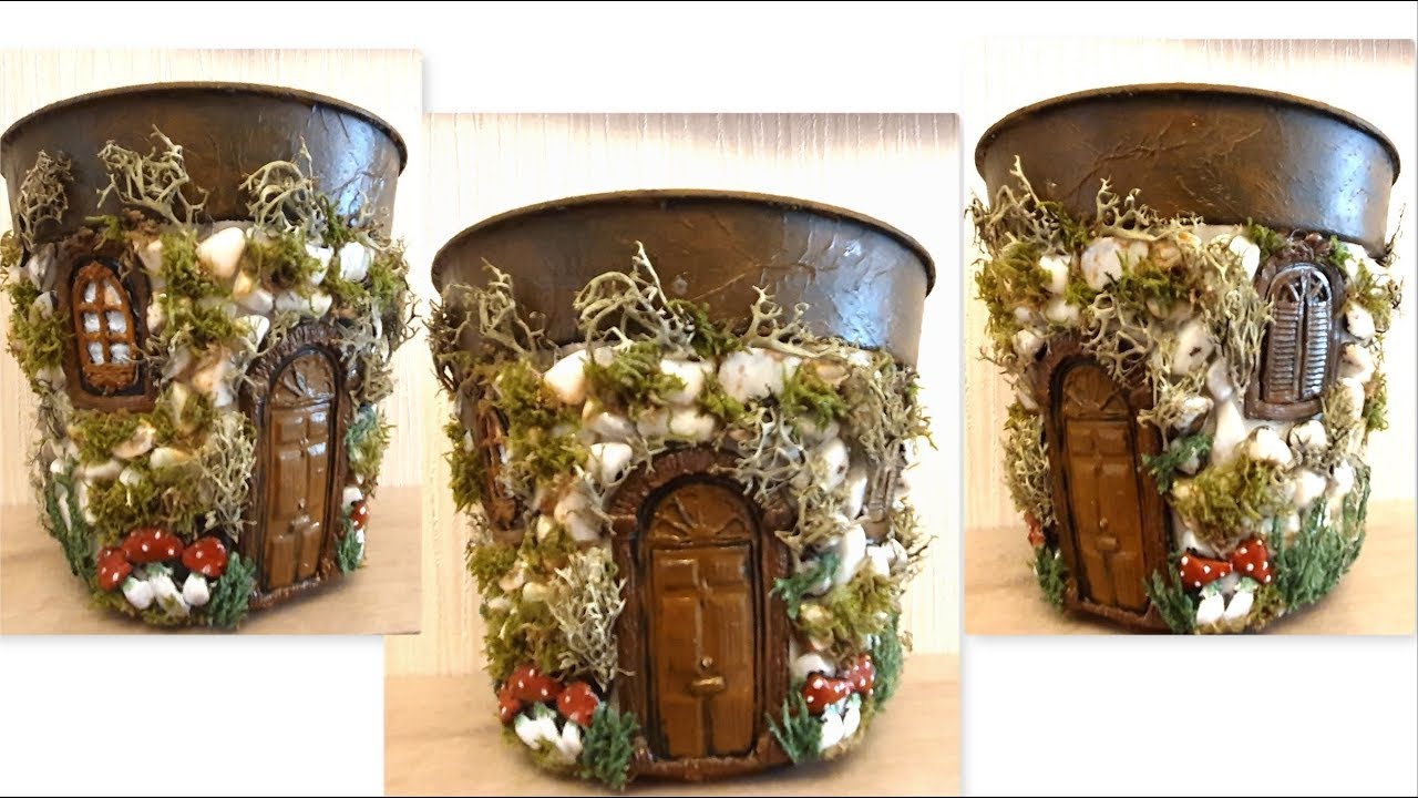 How to make Flower pot a Fairy Garden House /Diy / Easy ideas for ...
