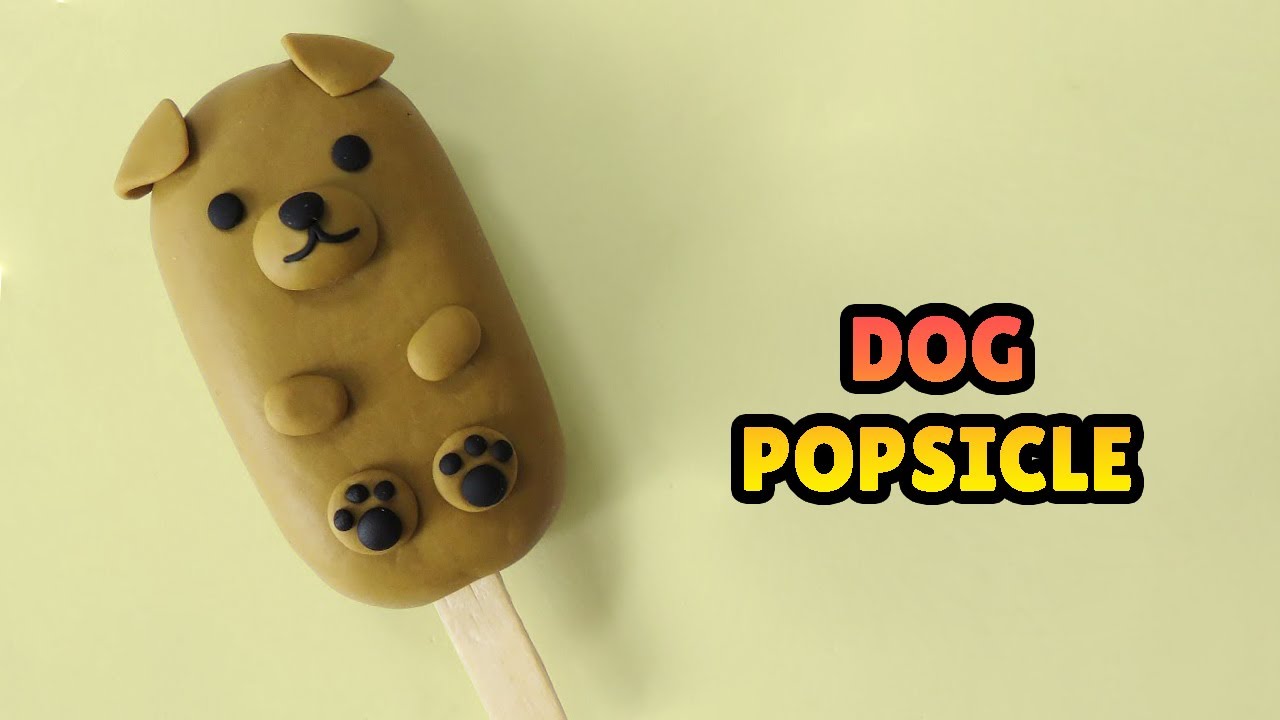 🔴 DIY How to Make a DOG POPSICLE Ice cream Bar - Polymer Clay, plastilina and Fondant Cakes ...