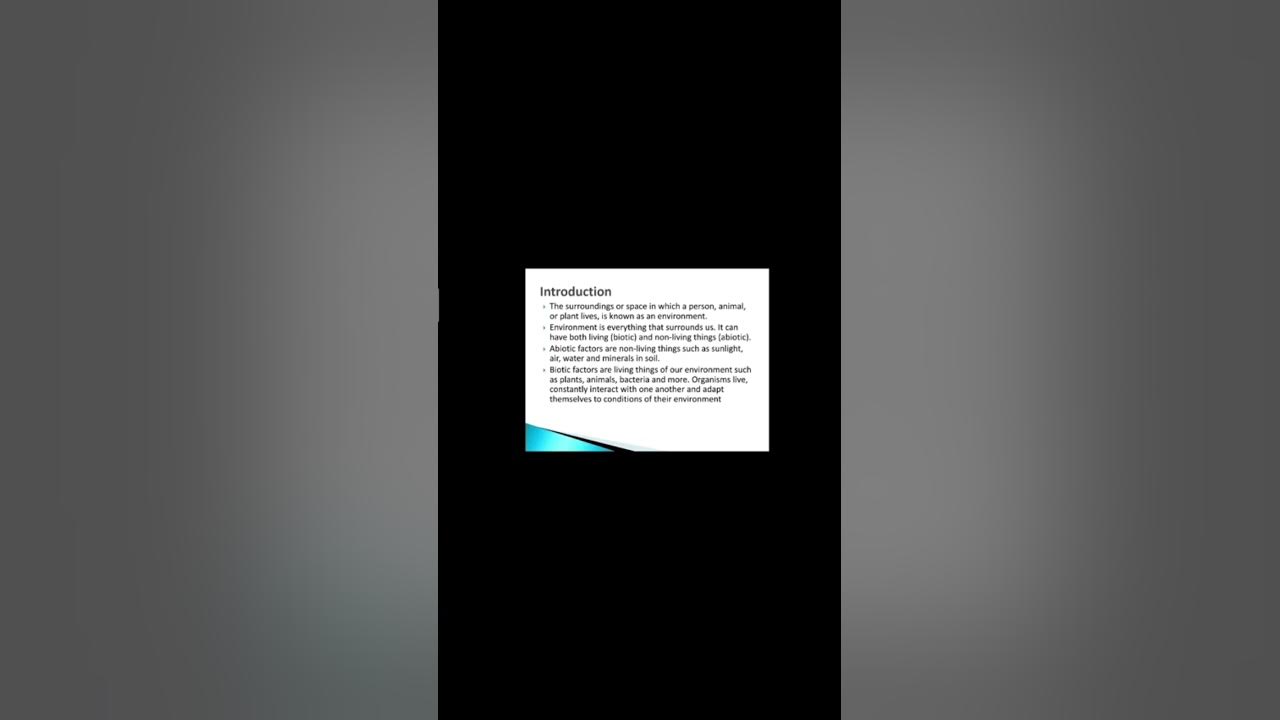 Our environment - YouTube