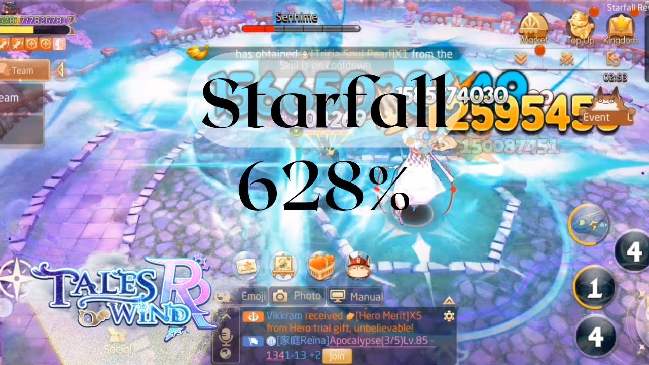 Solo mode Starfall 628% | Tales of Wind Radiant Rebirth - YouTube