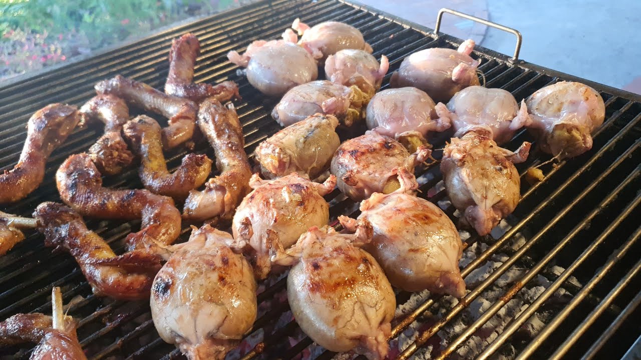 How To grilled frog with minced and Grilled Chicken, Amazing Cooking By ...