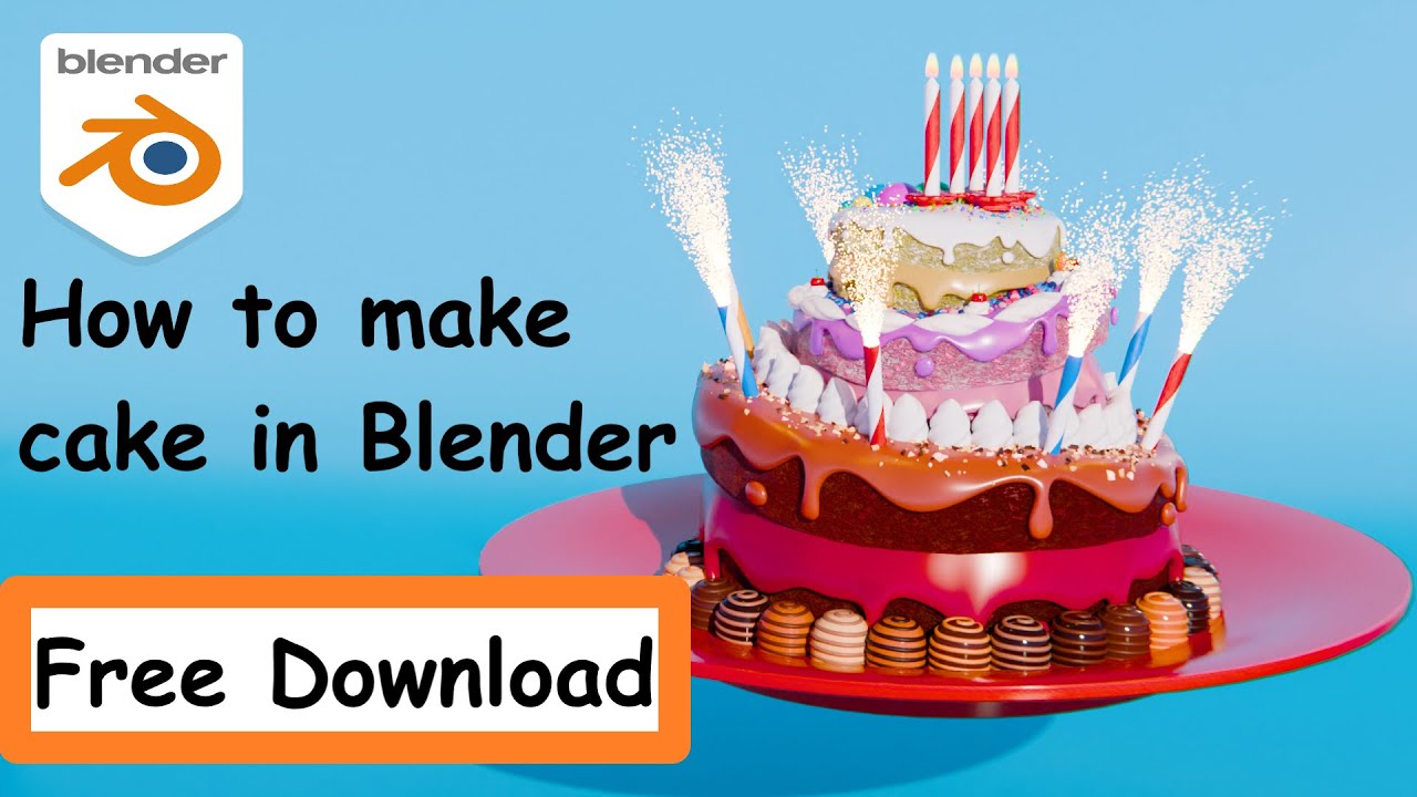How to make a cute cake - Blender 3d tutorial for beginner (FREE ...