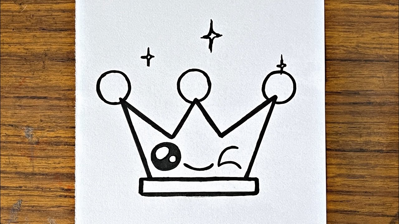 How to draw a Super Cute Crown || Easy drawing Step by step || Sayah ...