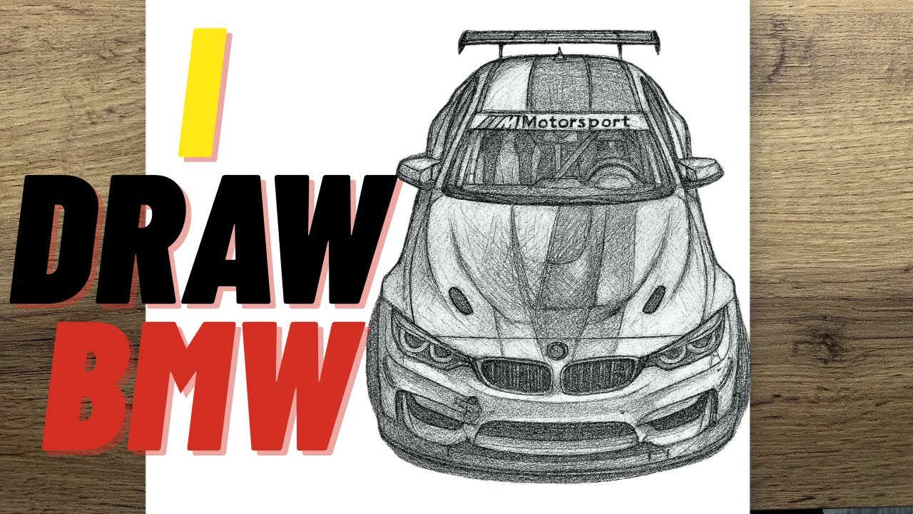 Realistic BMW Drawing with Pencil - YouTube