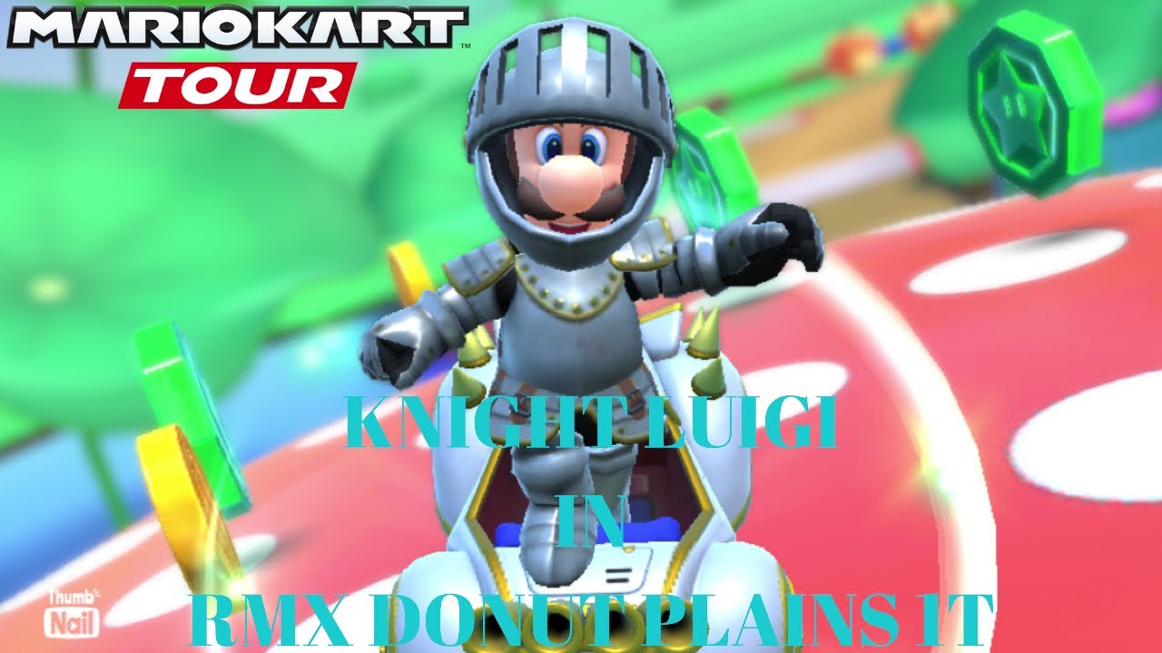 Mario Kart Tour - Knight Luigi in RMX Donut Plains 1T - YouTube
