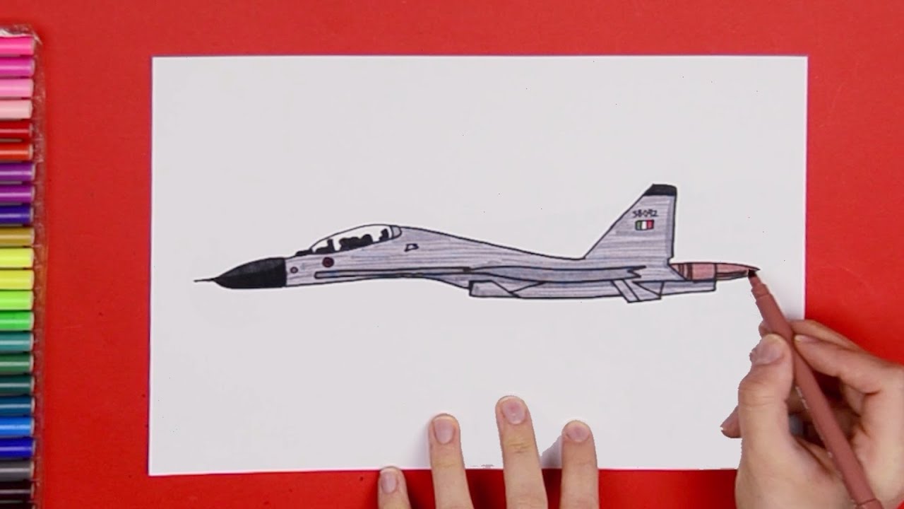 How to draw Sukhoi Su-30 Jet Fighter - YouTube