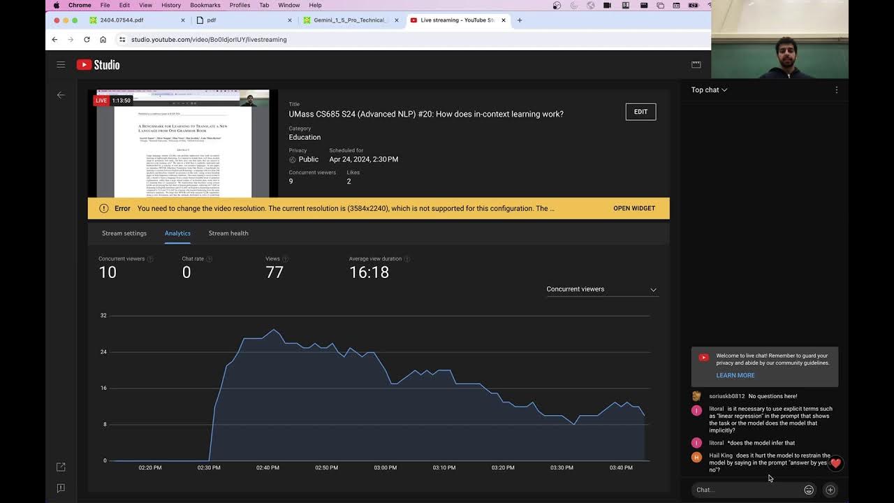 UMass CS685 S24 (Advanced NLP) #20: How does in-context learning work? - YouTube