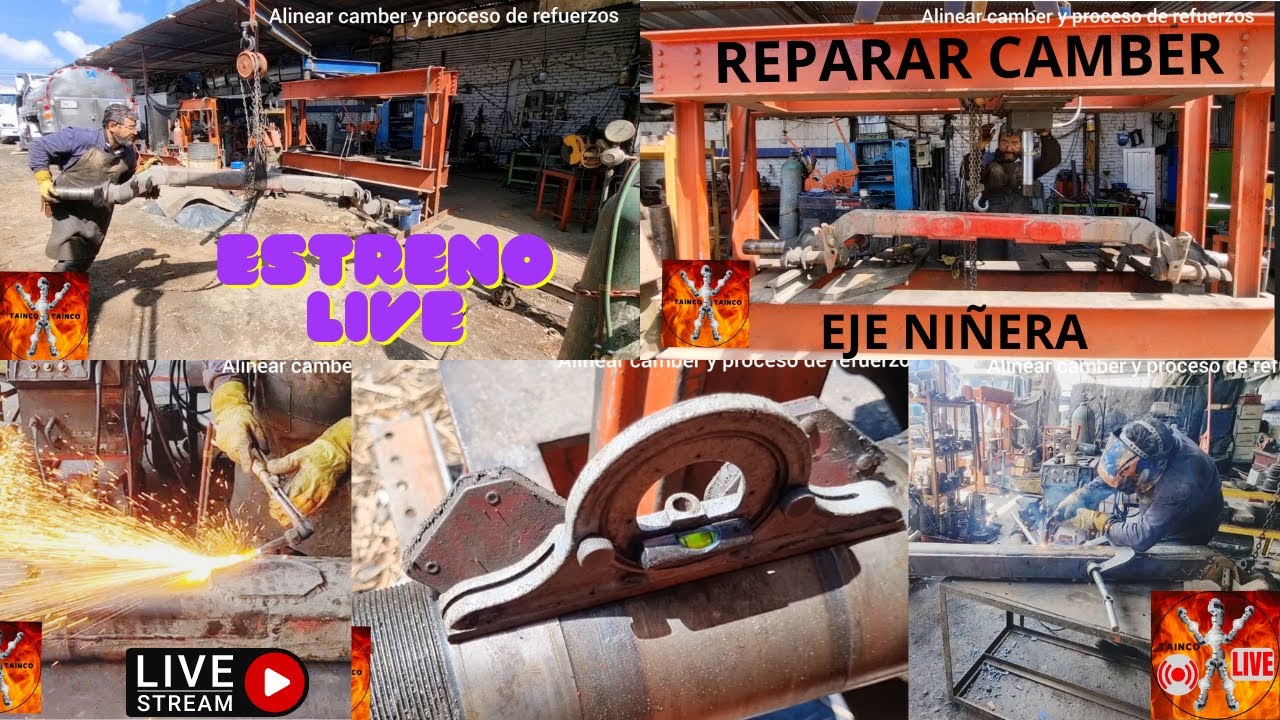 COMO REPARAR EN PRENSA HIDRAULIA CAMBER PUNTAS EJE TRAILER NIÑERA ...