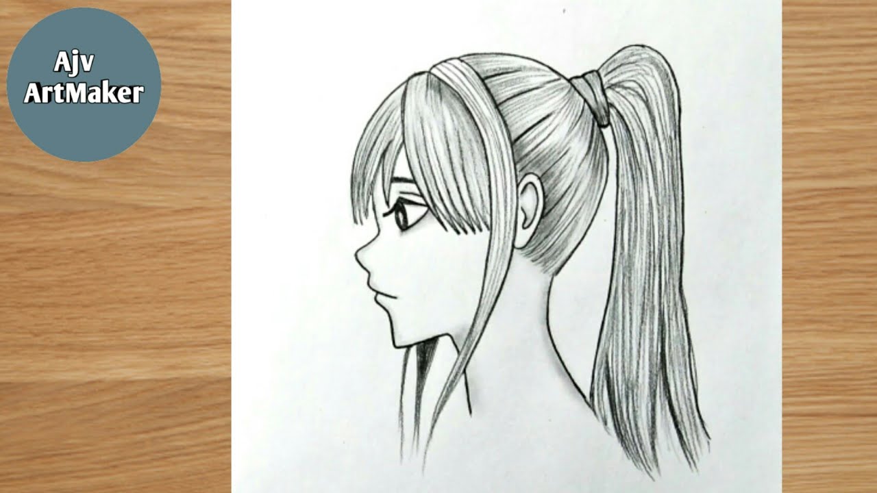 Easy anime sketch / How to draw anime girl / Easy anime drawing / Girl ...