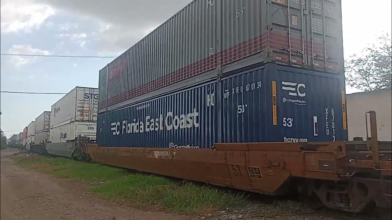 Intermodal México Mexicali FXE 4642 Recién pintada FXE 4531 Rumbo Norte - YouTube