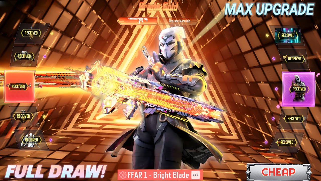 BUYING BRIGHT GOLD MYTHIC DROP! MAX UPGRADE FFAR1 BRIGHT BLADE + KUI JI ...
