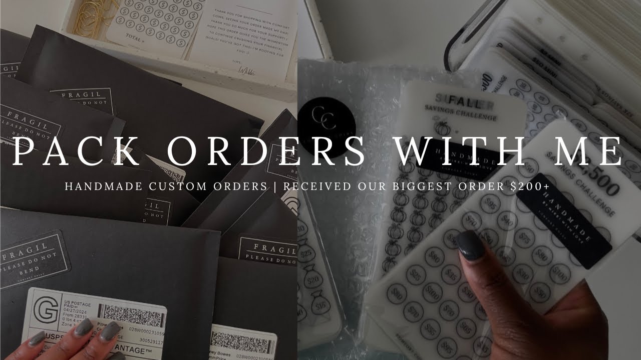 Pack Orders With Me| Custom orders | Savings Challenges, Inserts ...