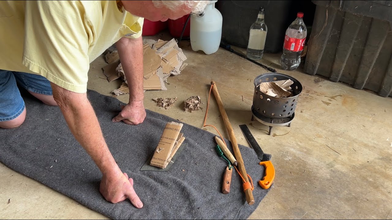 Bow Drill’s Cardboard Fire Board And Tinder Bundle - YouTube