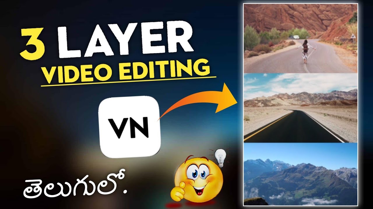 🔥3 Layer Video Editing | VN video editor telugu | 3 Layer reels editing ...