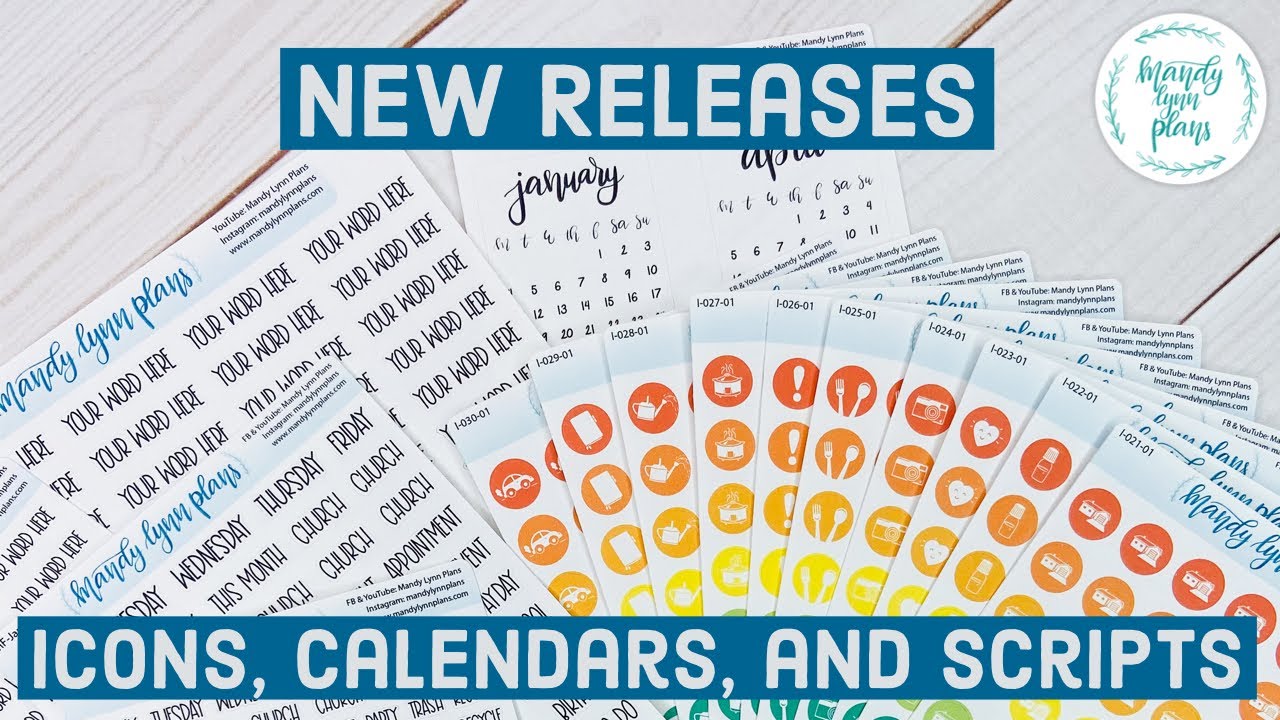 Functional New Releases || Icons, Calendars, and Scripts || Mandy Lynn Plans - YouTube