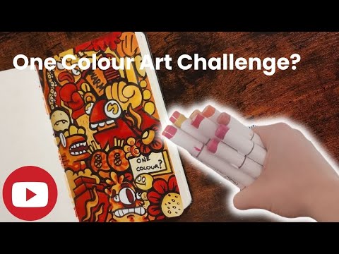One colour Doodle Art Challenge! - YouTube