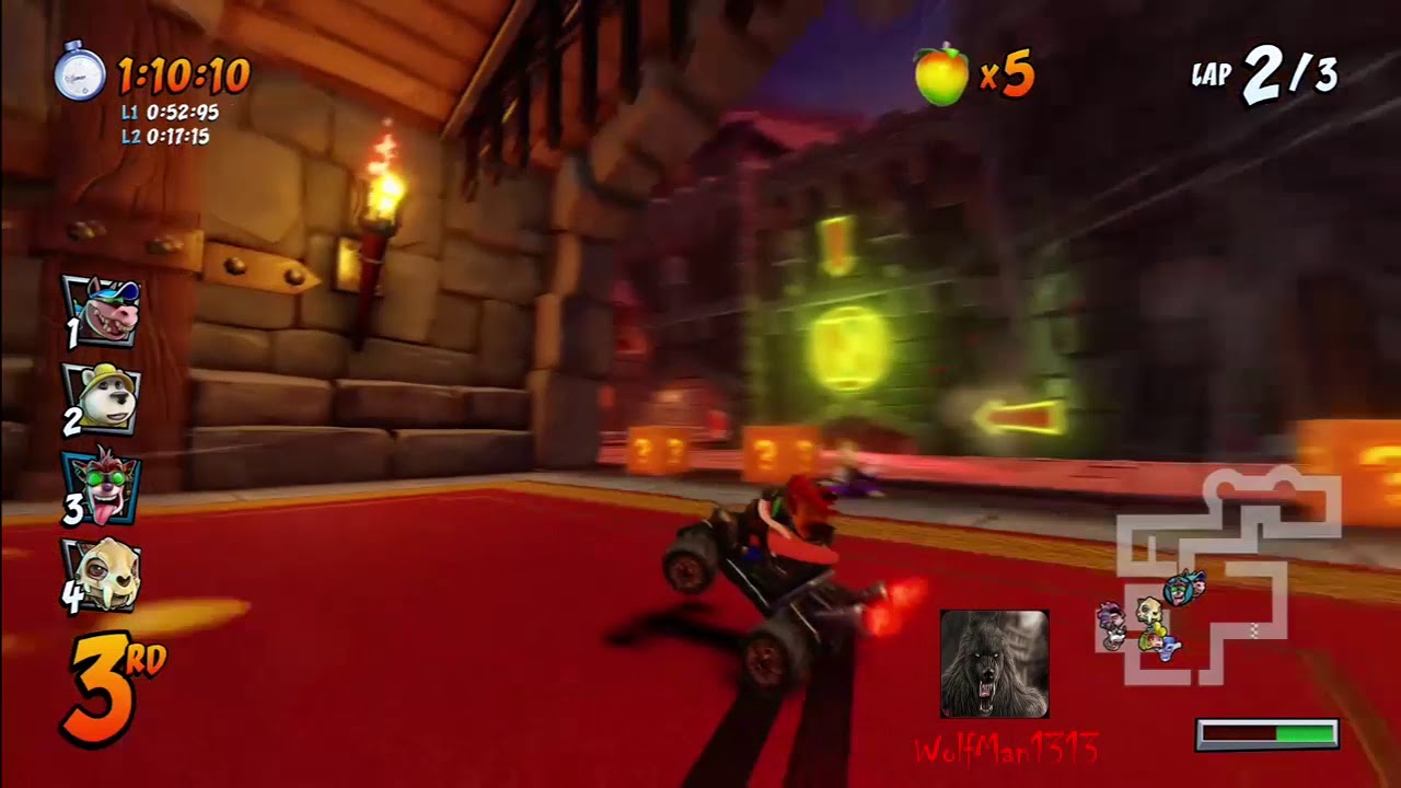CTR Nitro Fueled Cortex Castle race (hard) - YouTube