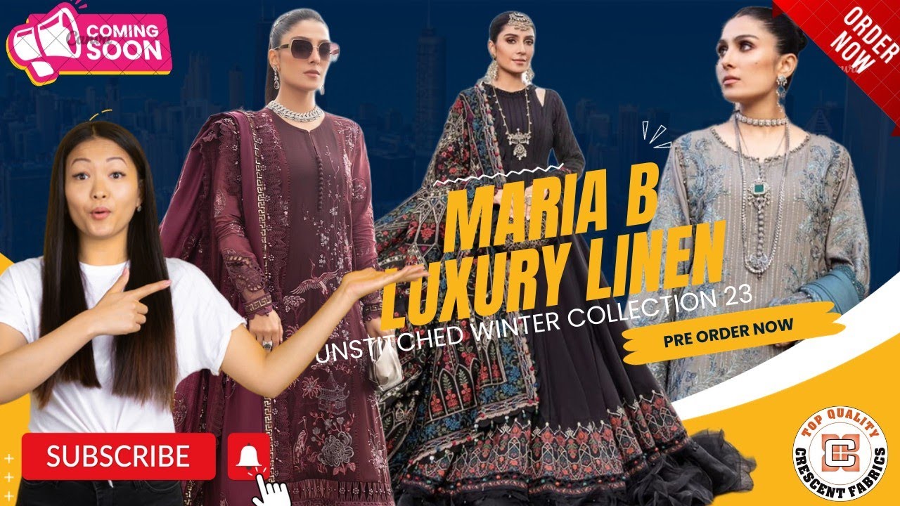 Maria B New Luxury Linen Unstitched Winter Collection 23 - YouTube