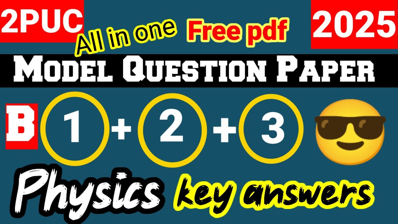 2nd puc physics model question paper with keyanswers important ...