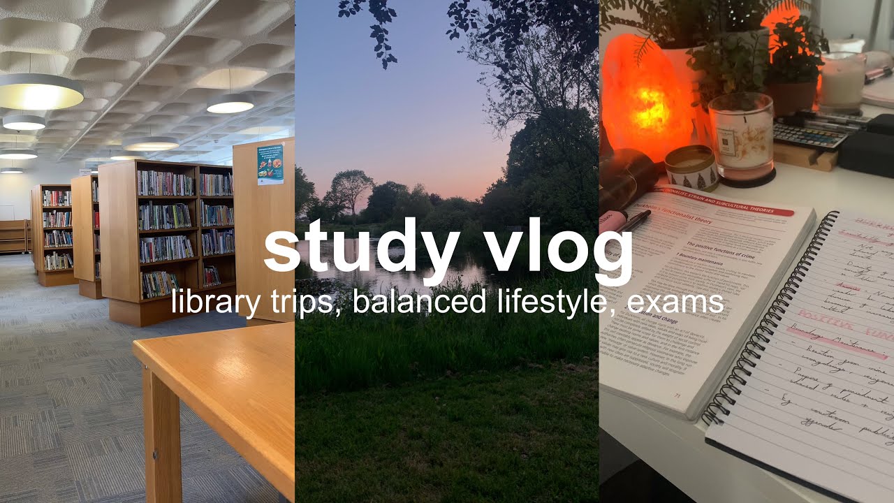study vlog: exam season, library studying & staying balanced - YouTube