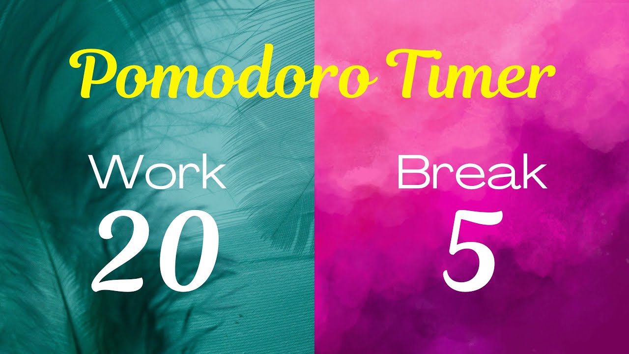 Pomodoro Timer 20 Minutes x 5 Minutes Break | 5 Sessions | 2 HOURS (NO ...