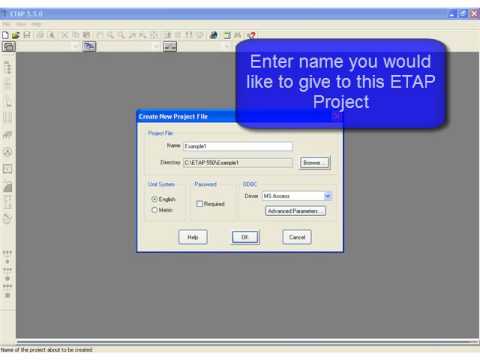 Create New Project using ETAP Software 5.5 - YouTube