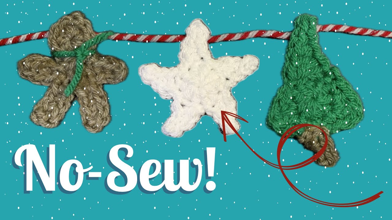 Crochet Christmas Star NO SEW Free Pattern | Crochet Christmas Garland ...