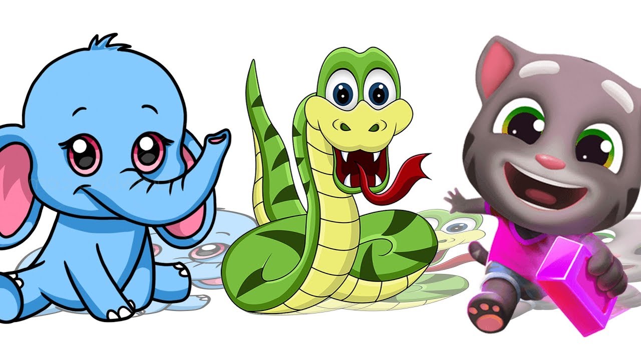 Learn Colors Learn Animals Snake Elephant Cow Cat Puzzle colorful ...