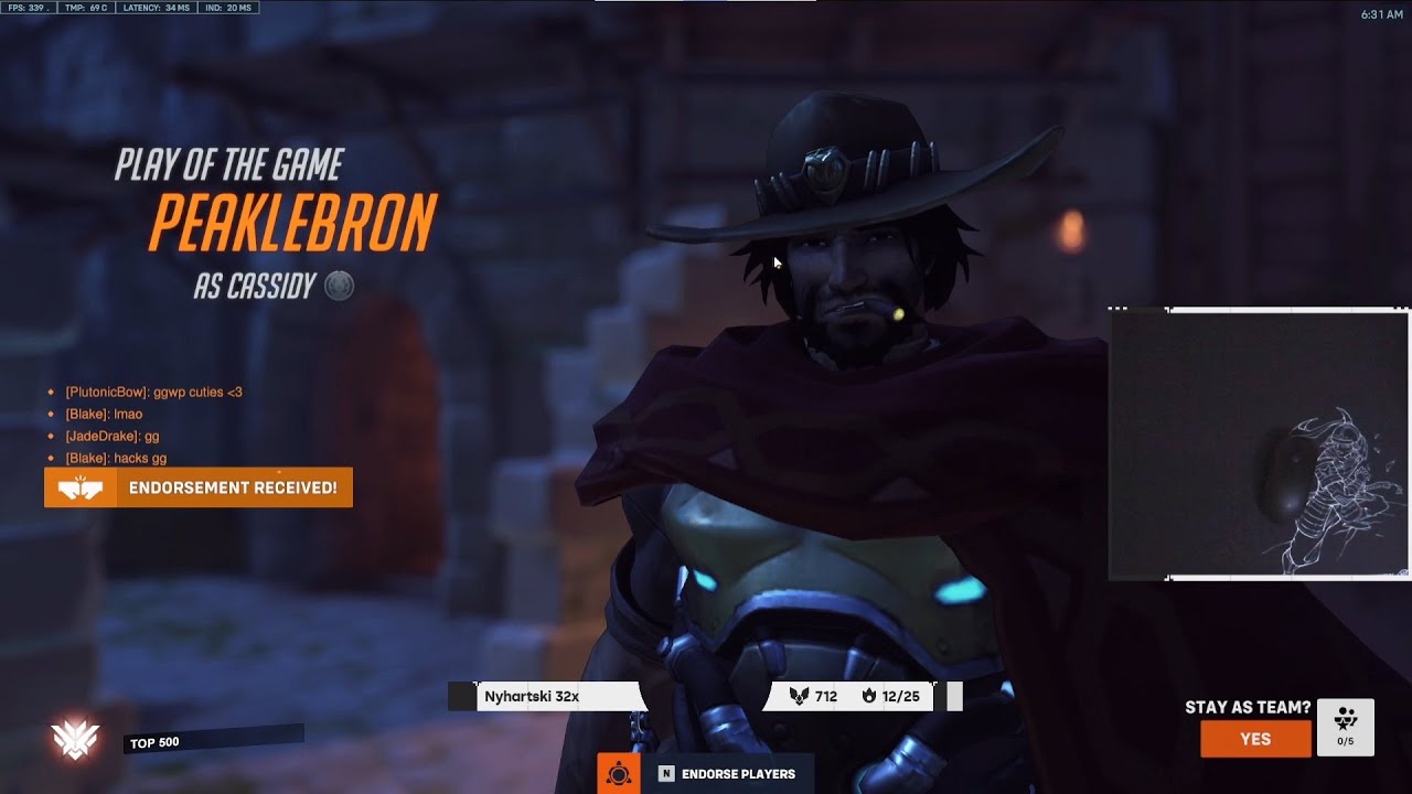 Potg Gale Cassidy Overwatch 2 Season 7 Gameplay Top 500 Youtube