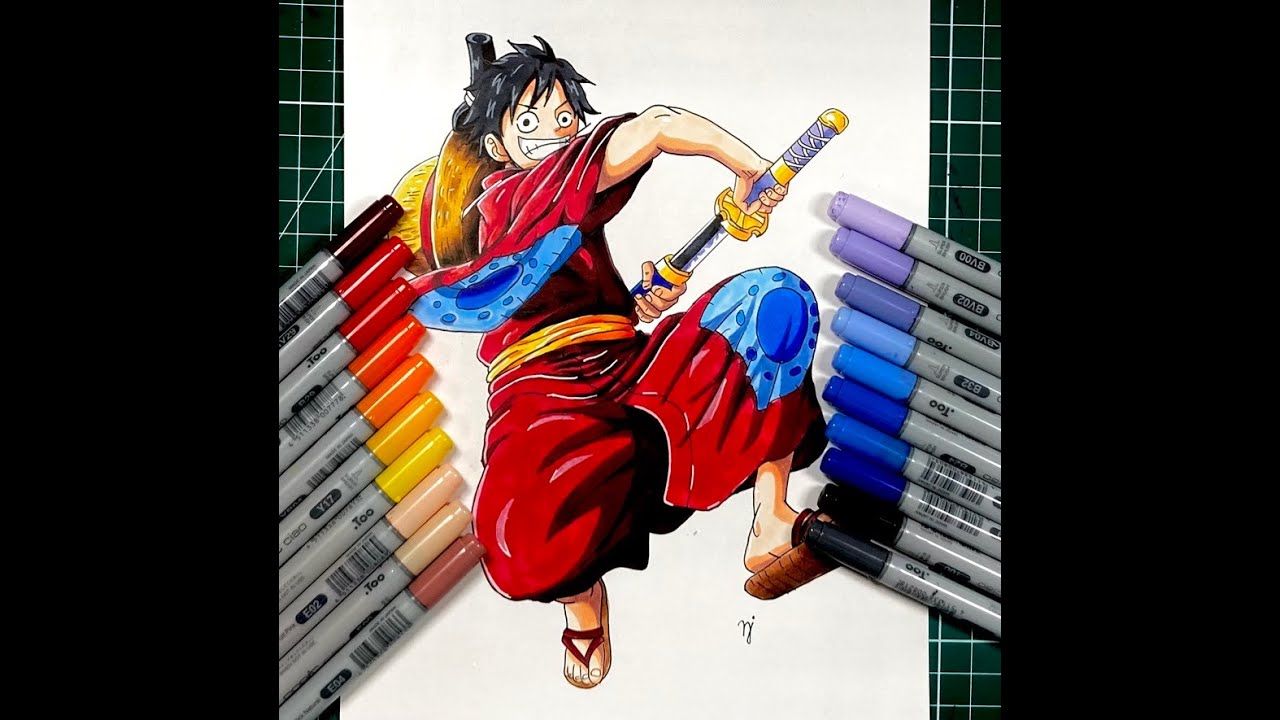Speed drawing Luffytaro (part 1) || One Piece - YouTube