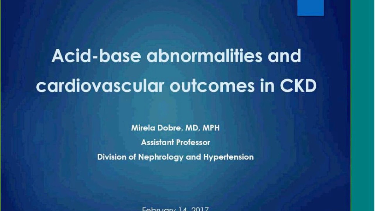 Acid-Base Abnormalities and Cardiovascular Outcomes in Chronic Kidney ...