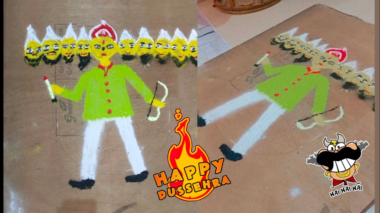 Rangoli se ravan bana diya 🤩🔥🏹 - YouTube