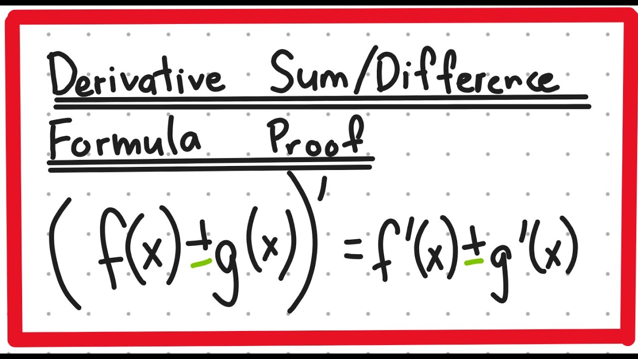 Derivative Sum/Difference of 2 functions proof - Daishinfinity - YouTube