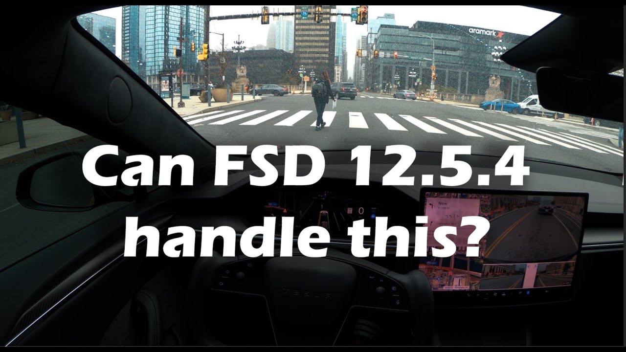 TESLA FSD 12.5.4 in Heavy Traffic and City - YouTube