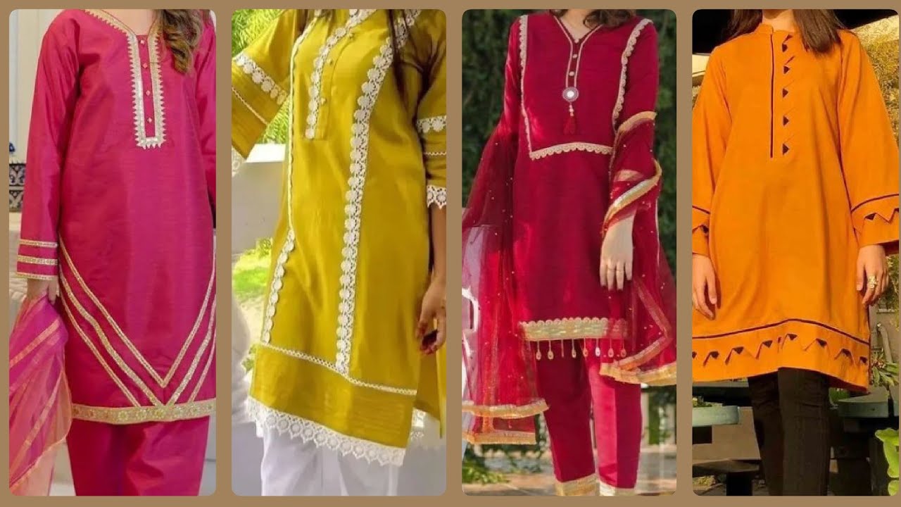 plain one colour suit dress design ideas for girls/simple one colour ...