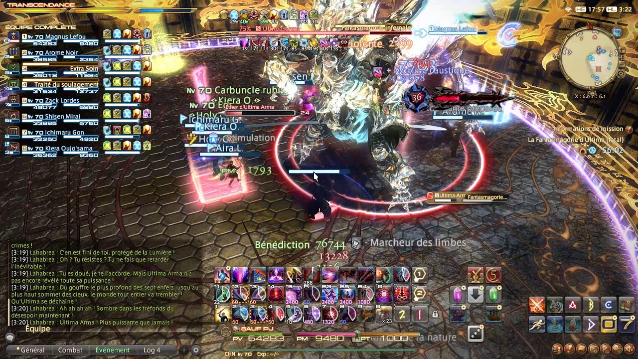 [FF14] Ultima Weapon Ultimate - Practice 2nd trio - DRK POV - YouTube