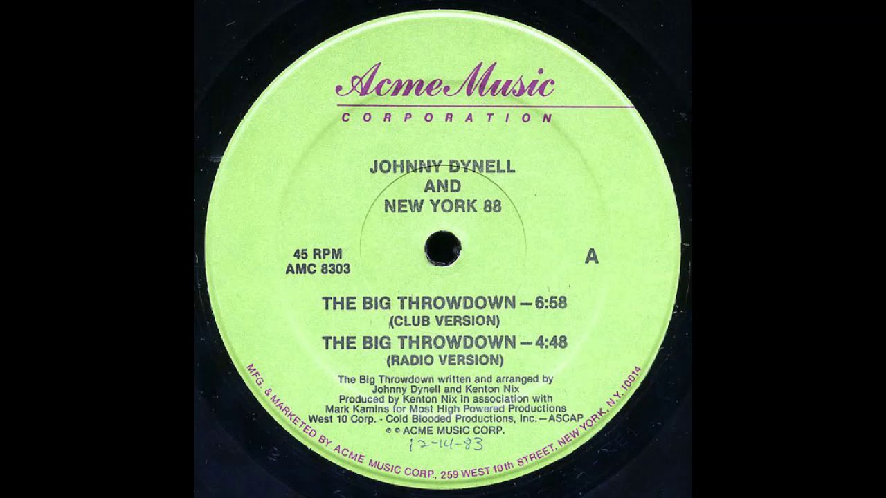 Johnny Dynell and New York 88 - The Big Throwdown (Club Version) - YouTube