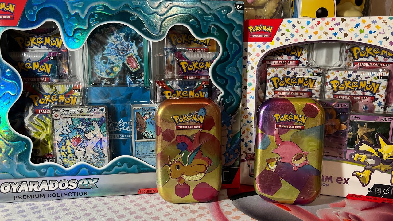 Gyarados ex and Alakazam ex Box Opening with Tins - YouTube