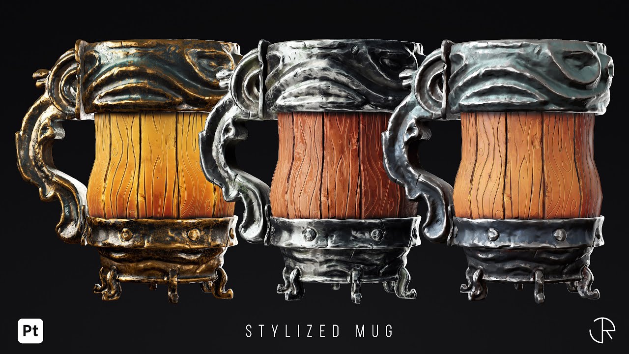 substacne painter Stylized Mug Tutorial + 39 stylized wood & metal ...