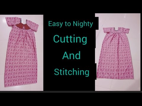 YOKE Nighty Cutting and Stitching Easy Method Step by Step Experience ...