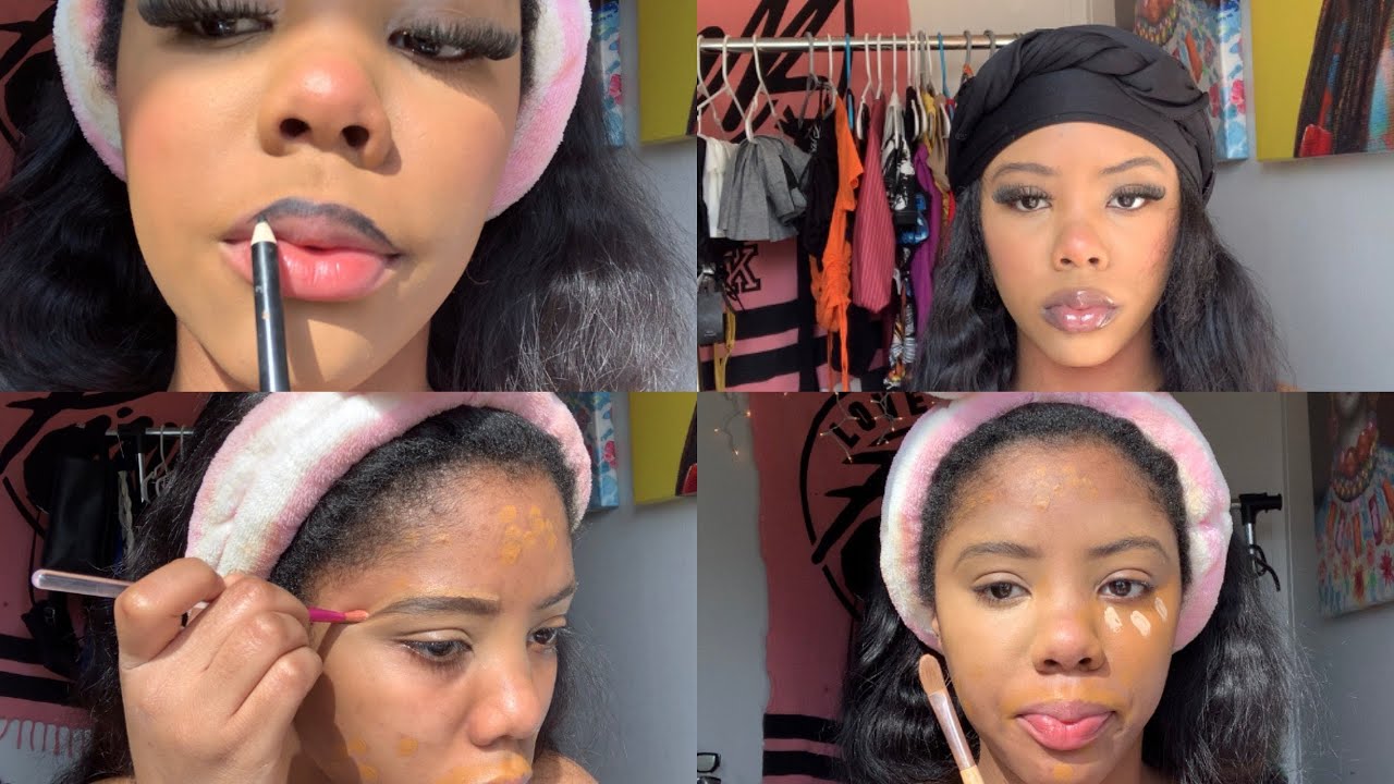 Baddie on a budget beginners, make up and skin care routine. - YouTube